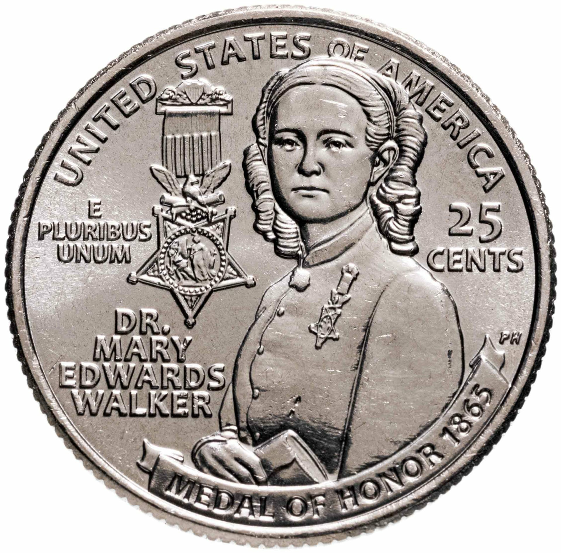 США 1/4 доллара 25 центов, квотер 2024 D "Американские женщины - Хирург Мэри Эдвардс Уокер 13-я, Мельхиор медь-никель, в сохранности UNC