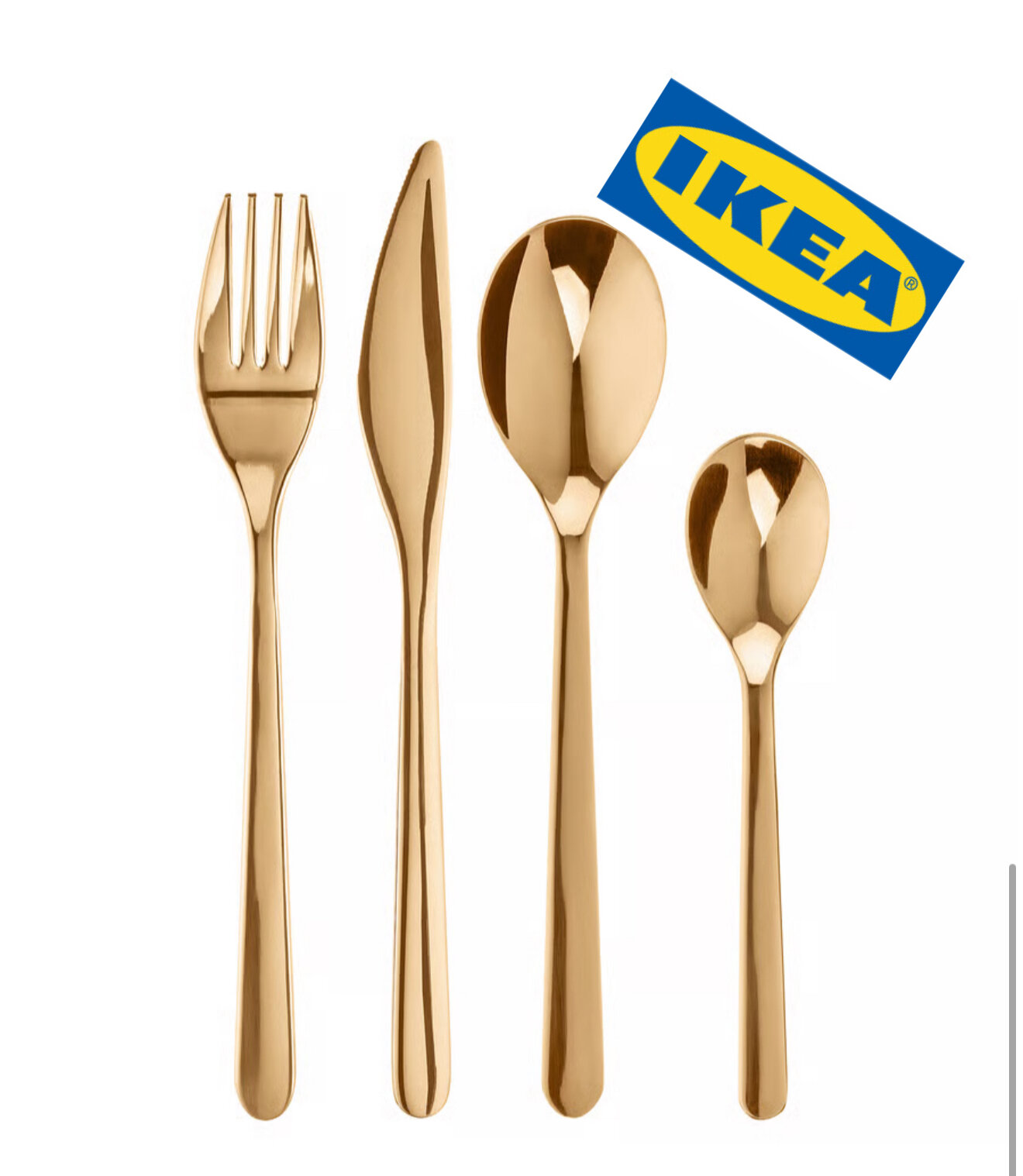 Столовые приборы IKEA FORNUFT, золотисто-розовые, 24 предмета
