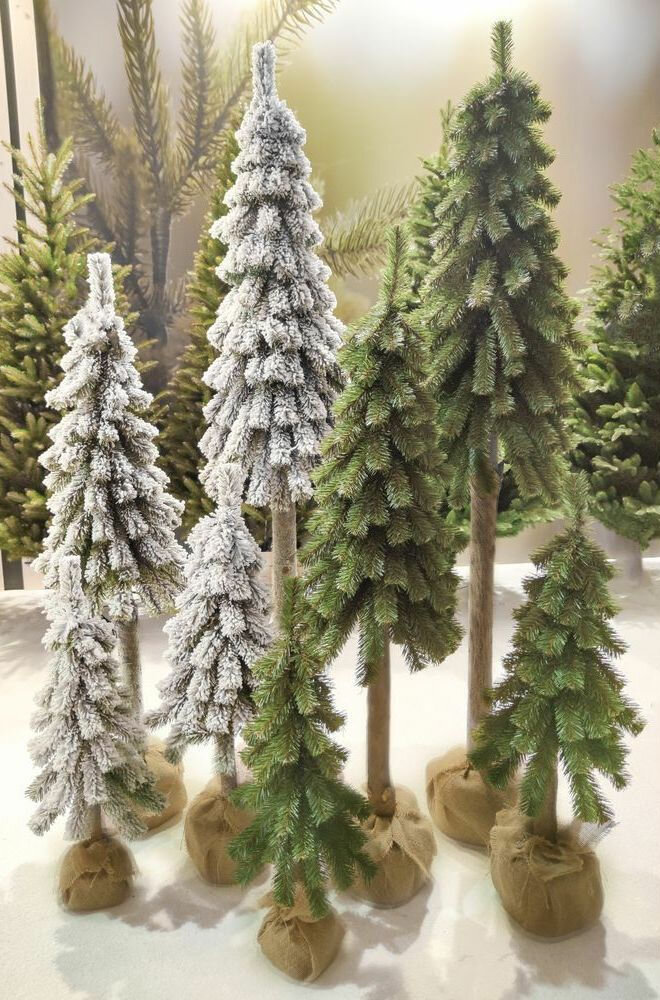 Настольная ёлка канадиан с натуральным стволом, зелёная, хвоя ПВХ, 65 см, Decorland DC2026