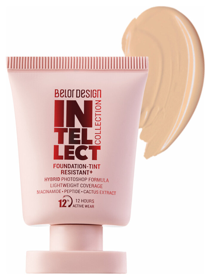 Belor Design, Тональный крем-тинт устойчивый+Intellect, Тон 302 натуральный, 28 мл.