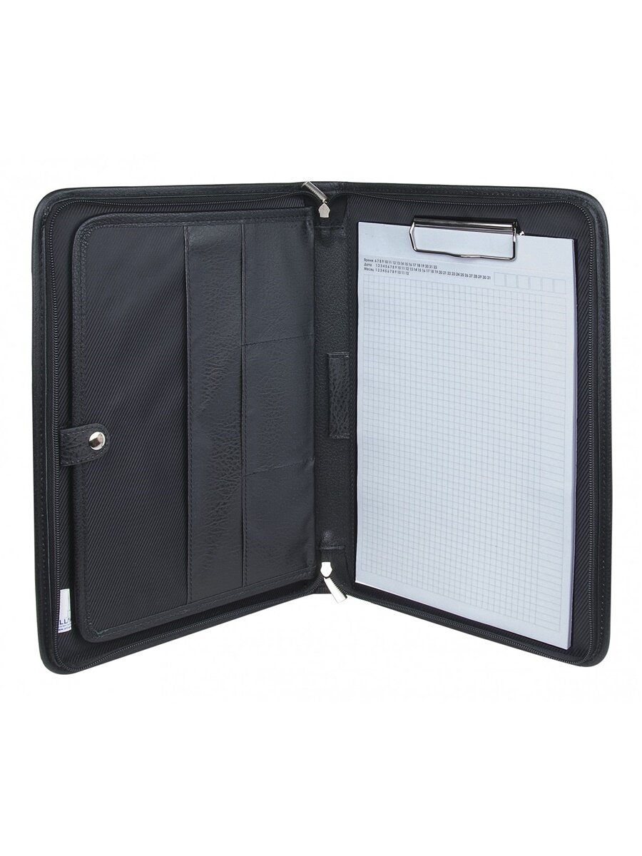 Папка для документов и бумаг распашная из натуральной кожи с блокнотом и прижимом формат А4 Franchesco Mariscotti 8-137