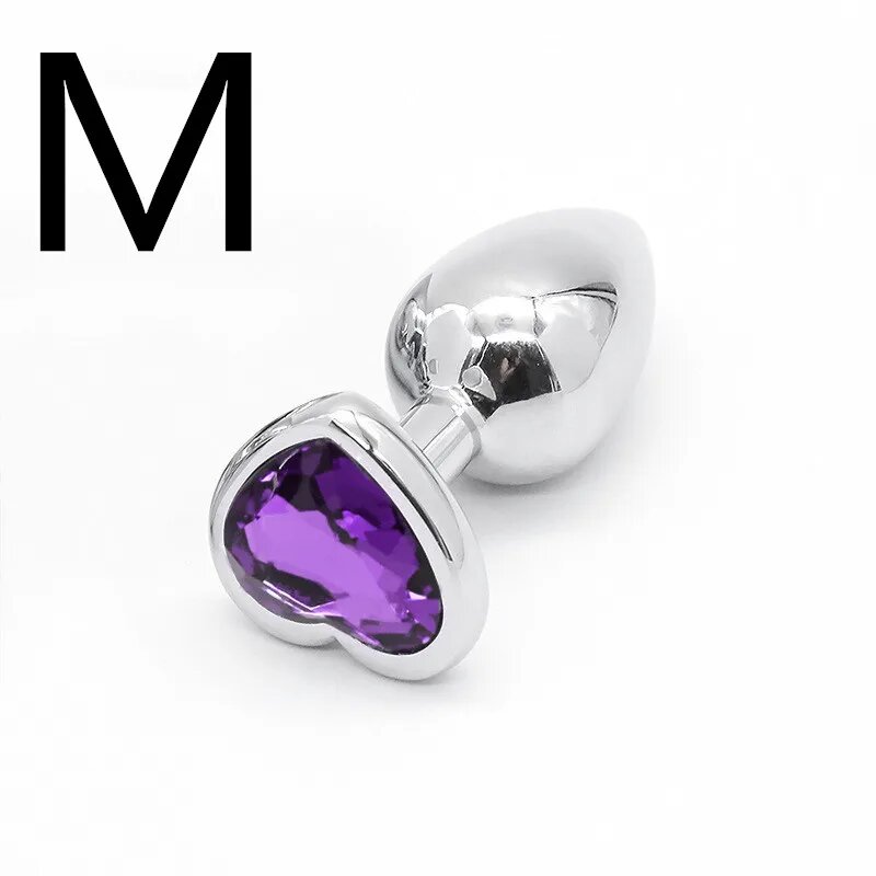 Металлическая Анальная пробка в форме сердца, секс-игрушки, анальная пробка из Deep Purple-M