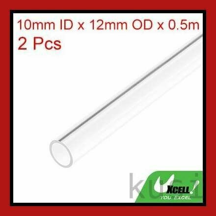 Прозрачная акриловая трубка UXcell 10мм внутренний диаметр x 12мм внешний диаметр x 0.5м, толщина стенки 1мм, 2 шт