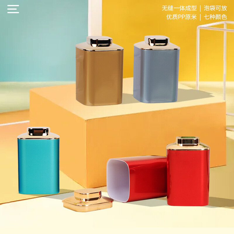 Маленький квадратный портативный чайный контейнер для листового чая, серебристый цвет, вместимость 100 мл, современное