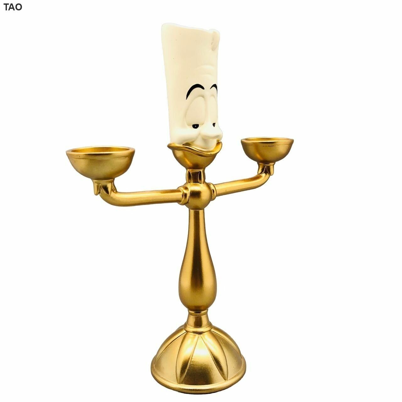 Эксклюзивный подсвечник канделябр Люмьер в бронзовом исполнении, большой 29 см, по мотивам бестселлера Красавица и чудовище с часами Когсворт