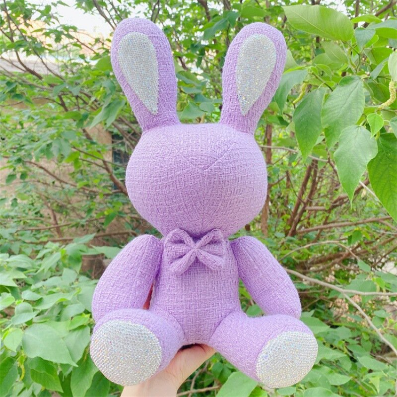 Новая ручная кукла из ткани с ринстонами, интернет-знаменитость, кукла-зайчик с инкрустированными ринстонами, игрушка для автомобиля и гостиной