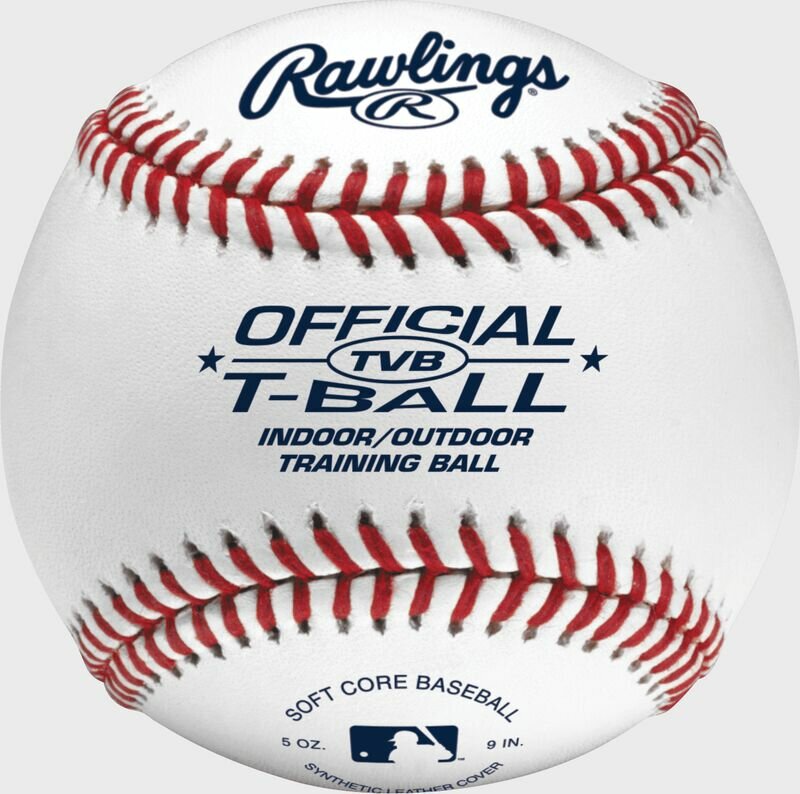 Бейсбольный мяч Rawlings T-Ball TVB, мягкий сердечник из резины, 9 дюймов, 5 унций