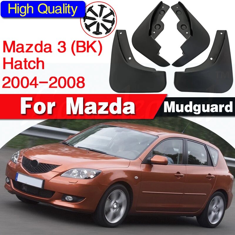 Брызговики для Mazda 3 (BK) Hatch Hatchback M3 2004-2008, переднее и заднее переднее крыло автомобиля, брызговики, брызговики