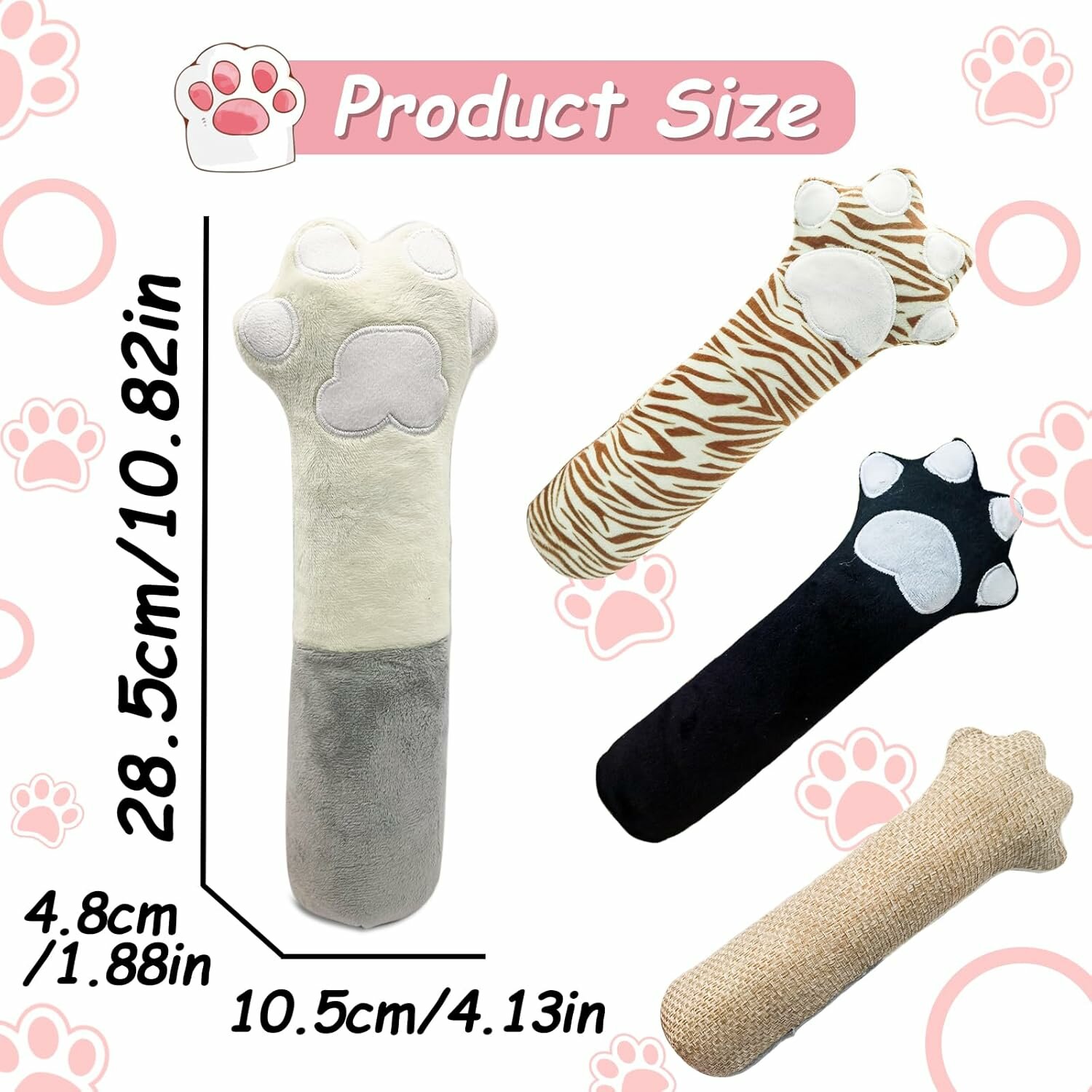 DINGXIAN Игрушка для кошек в виде лапки, с кошачьей мятой и шуршащим звуком, прочная, с сизалевой точилкой для когтей, для игр и тренировок