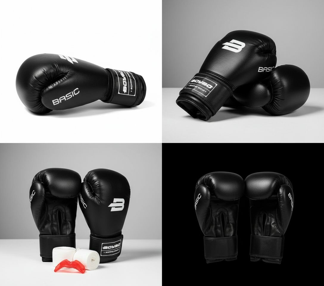 Перчатки боксерские BoyBo Basic черные (14OZ)