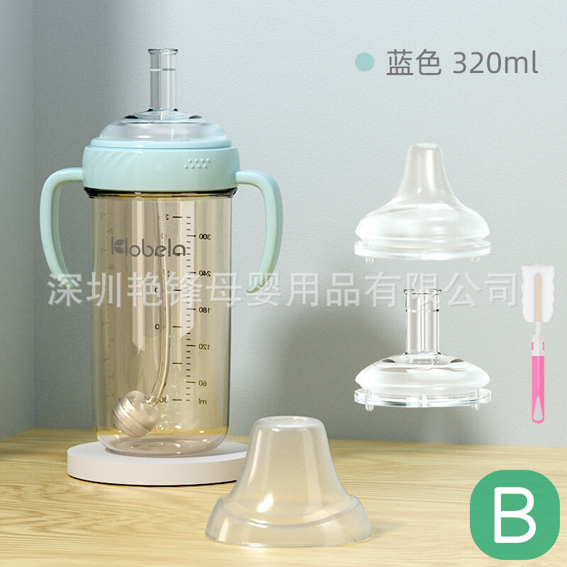 Бутылочка Kolabella Big Baby PPSU, небьющаяся, для детей 1-2-3 лет, с носиком-уткой, для питья молока, большая соломинка для детей