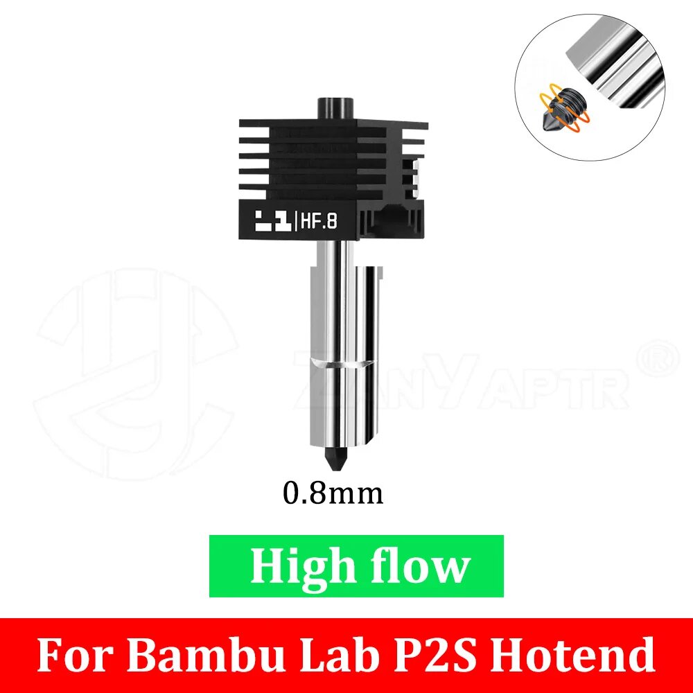 Горячий конец High Flow 0.8mm для Bambu Lab P2S