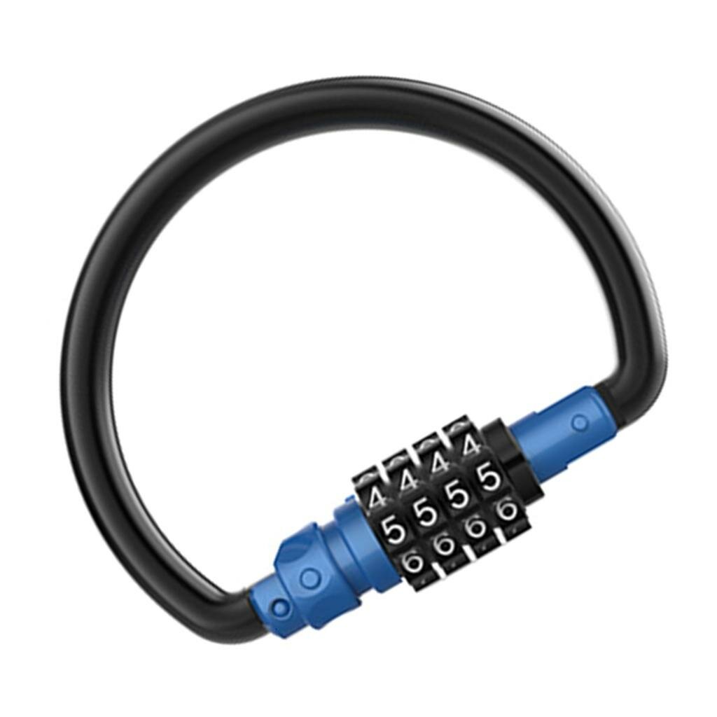 Велозамок цинковый сплав, 4-значный кодовый замок, Синий