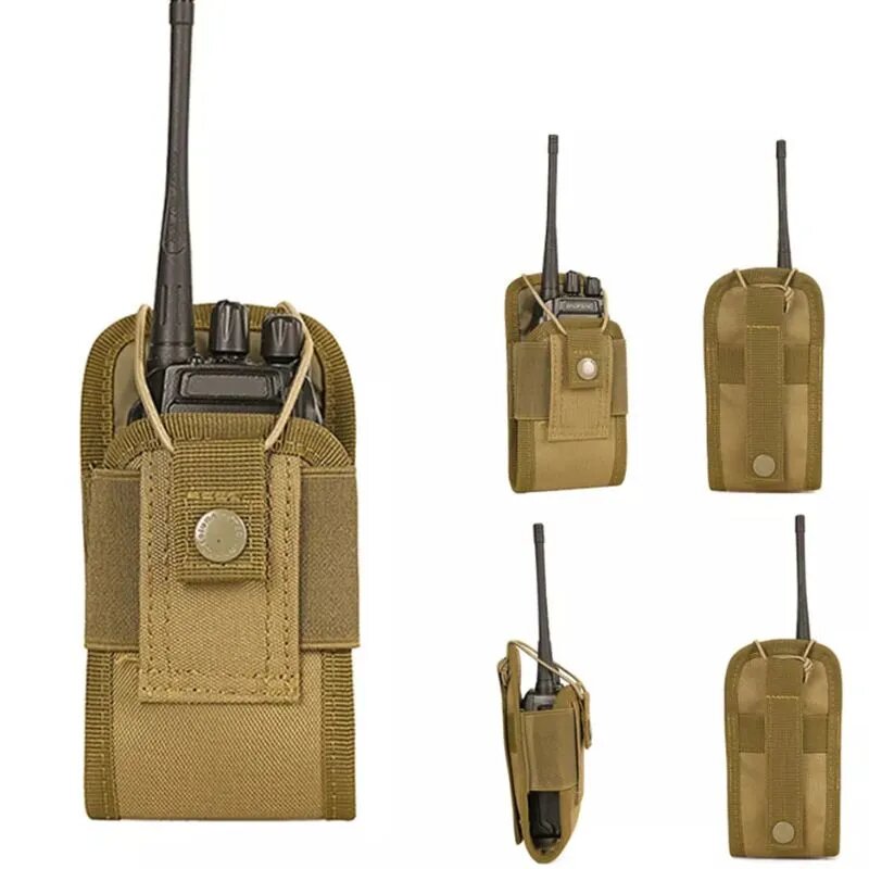 Тактическая сумка чехол для рации, универсальный подсумок для радиостанции на пояс, черный