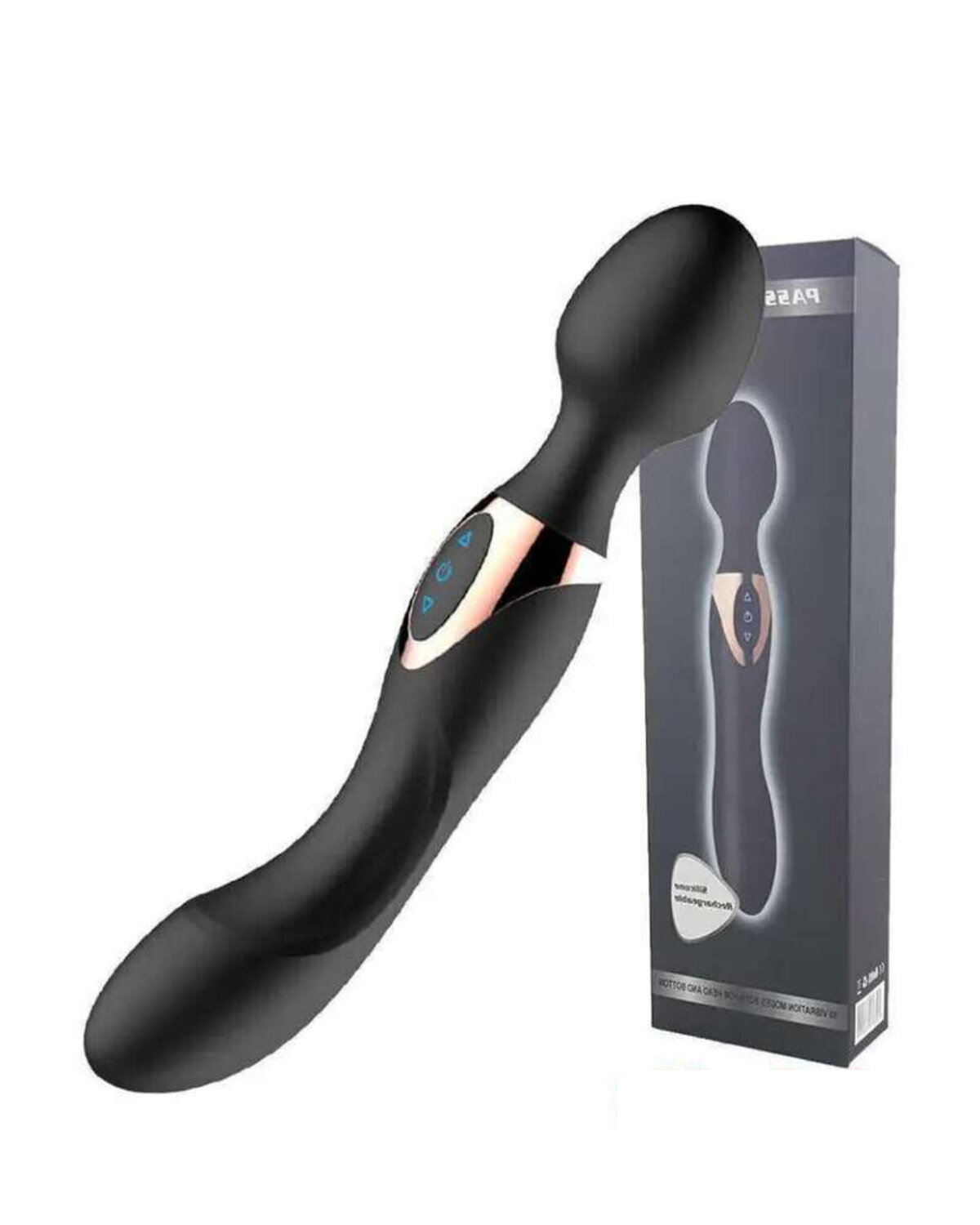 Вибратор женский стимулятор точки G и клитора, двусторонний 10 режимов, черный