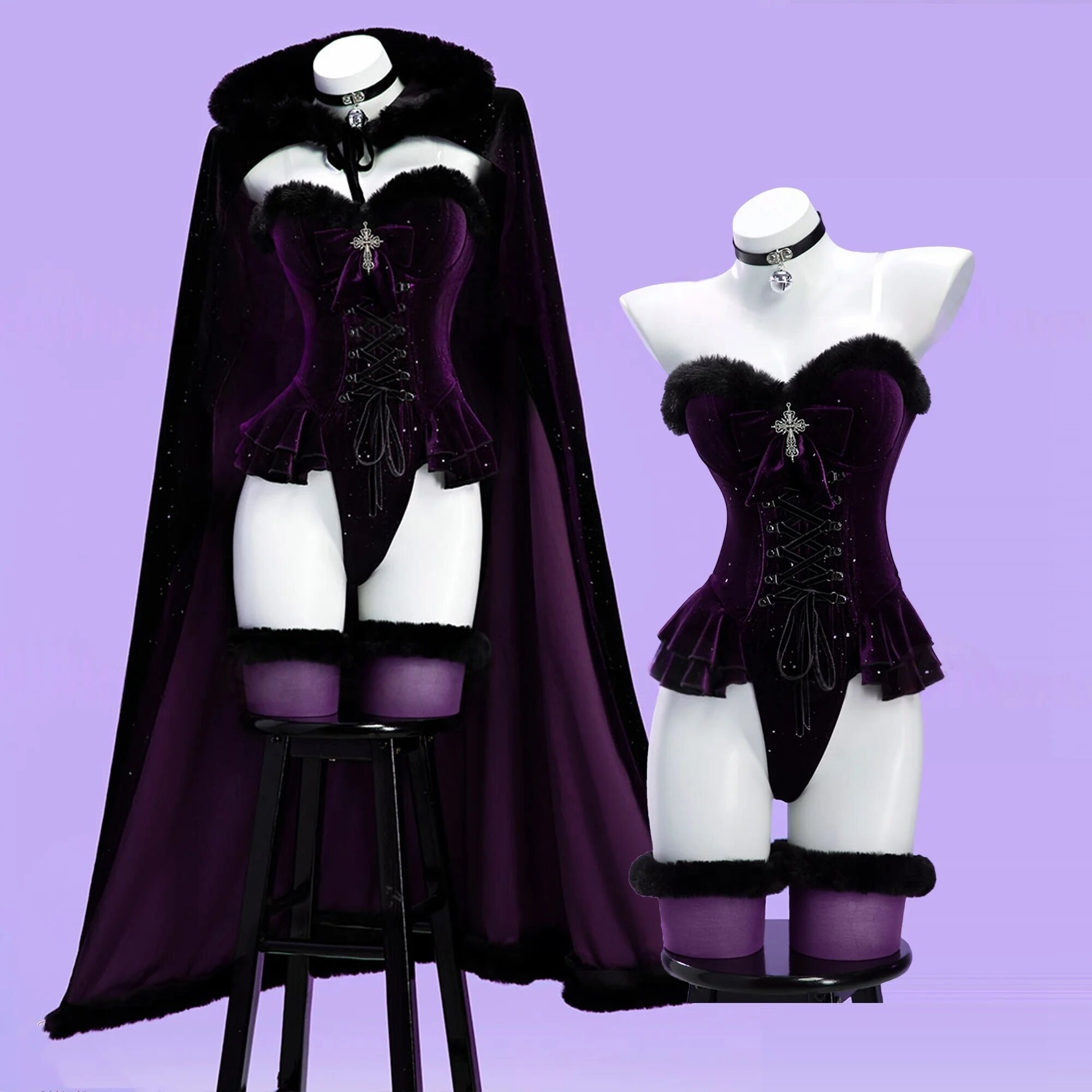 Косплей костюм Ведьмы Midnight Feast Фиолетовый, L, Purple Costume