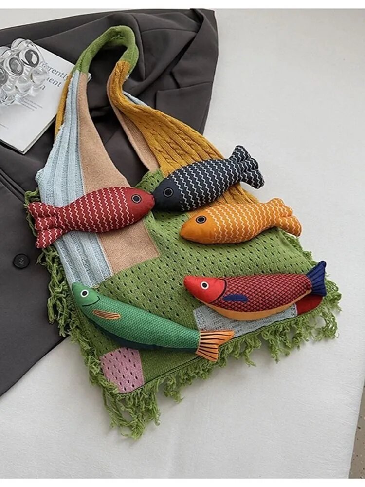 Рюкзак. Вязаная сумка. Новая модная универсальная сумка через плечо для поездок по городу. Большая емкость