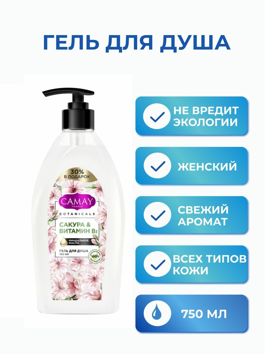 Камей Гель для душа 750мл Японская Сакура