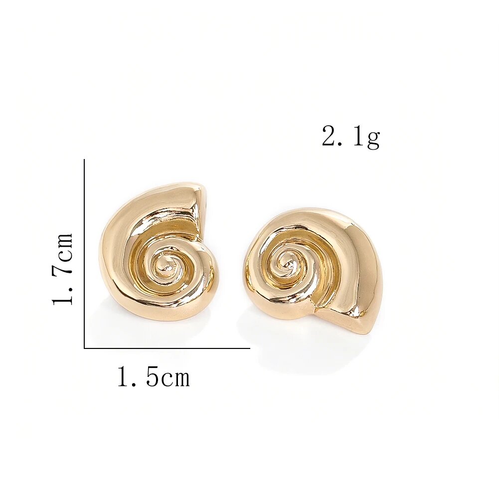 Серьги-ракушки Spiral Conch, 2.1g, 1.5x1.7cm