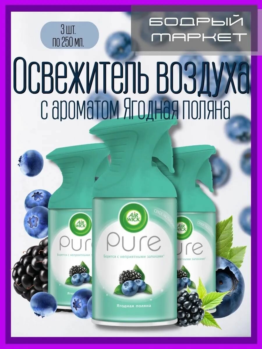Освежитель воздуха с ароматом Ягодная поляна 3 шт. по 250 мл
