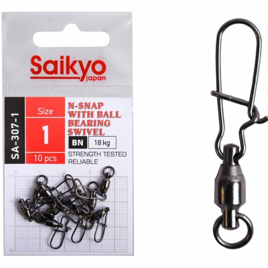 Вертлюг с застежкой Saikyo SA-307-1 - 10 шт (18кг)