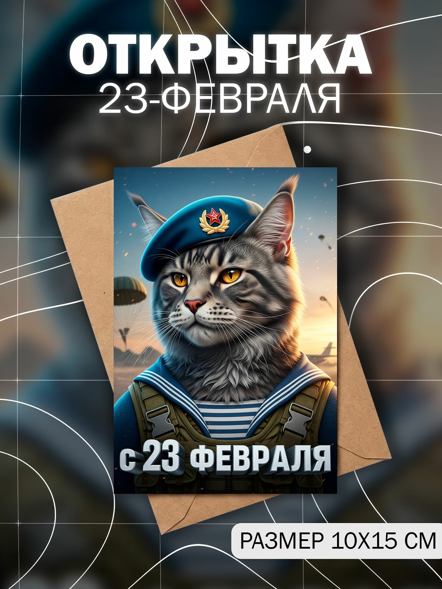 Открытка 23 февраля 1 шт