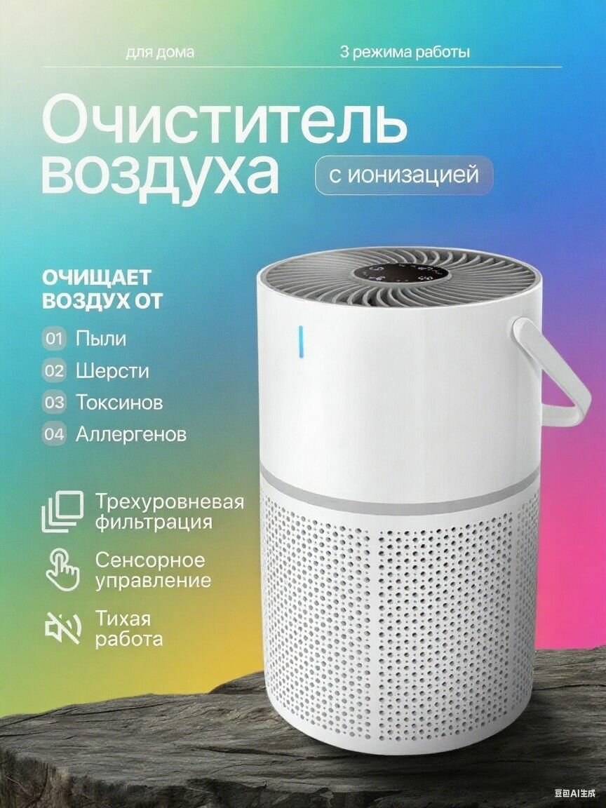 Очиститель воздуха с отрицательными ионами удаляет запахи, стерилизует и дезинфицирует, бытовой озонатор/ионизатор