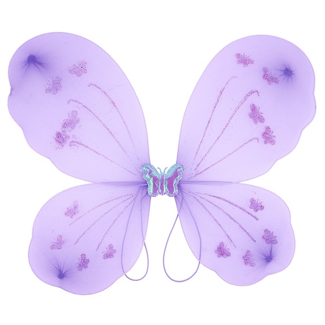 Крылья карнавальные «Бабочка» сиреневый цвет с блёстками, 48х37 см