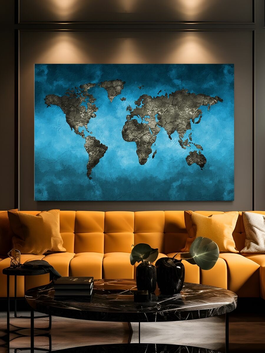 Картина на стену для интерьера Карта мира 30х40 см.