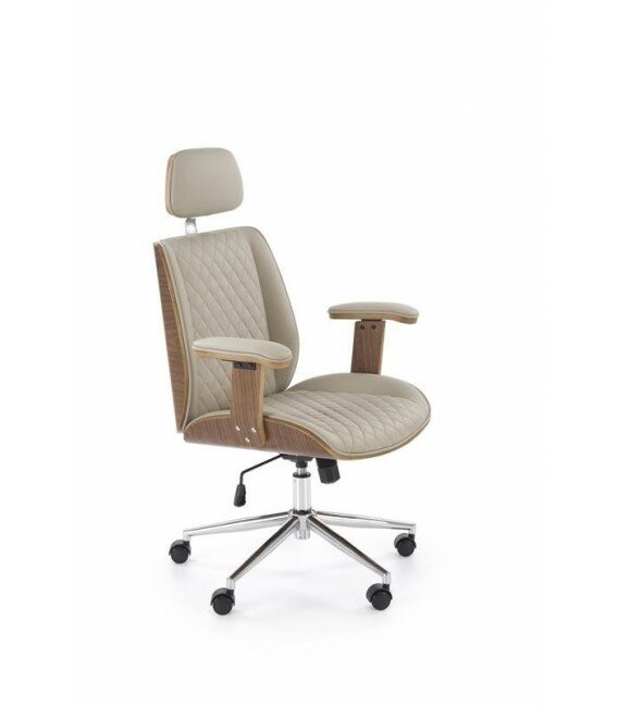 Кресло компьютерное Halmar TIMBER (бежевый/орех)