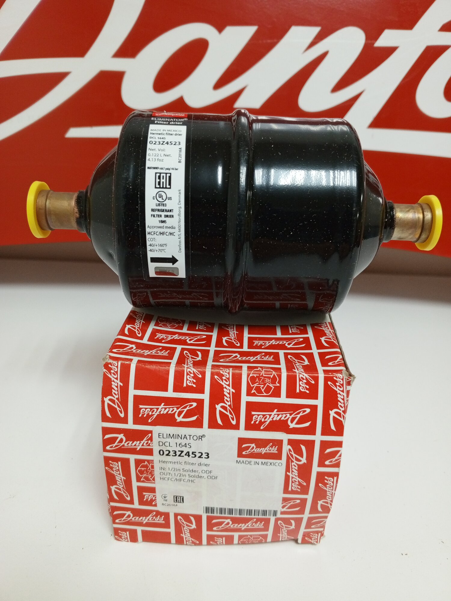 Фильтр осушитель для холодильника Danfoss DCL-164 S 12мм пайка