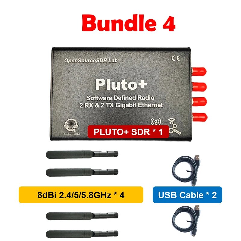 Knotolus PLUTO+ SDR Bundle 4, 70МГц-6ГГц, 2T2R