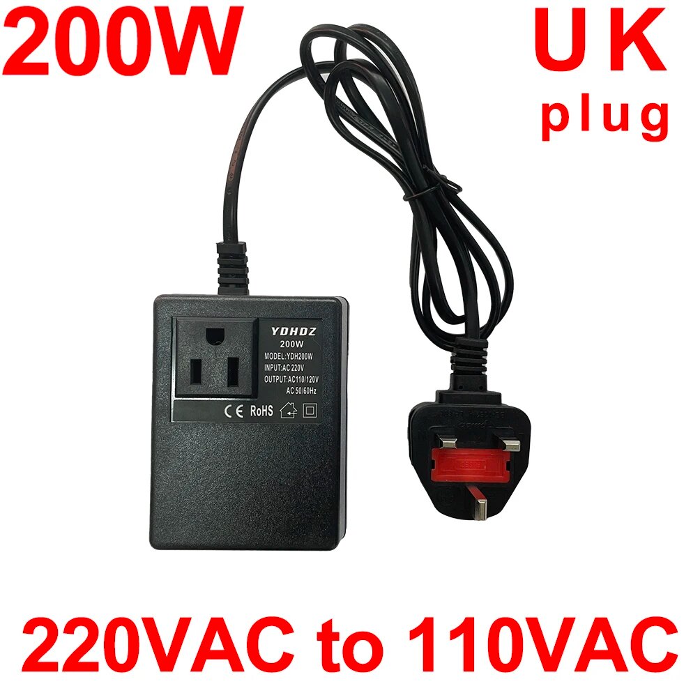 Преобразователь напряжения HONGPOE 220В/110В черный 200WUK220Vto110V(PU)