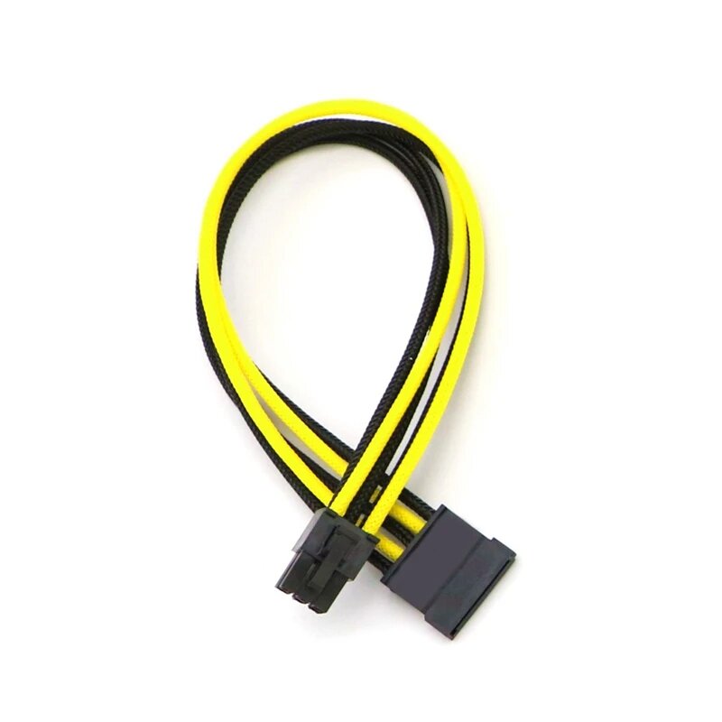 Кабель питания Unyisi 6Pin to Sata 15Pin 20cm, Black-Yellow