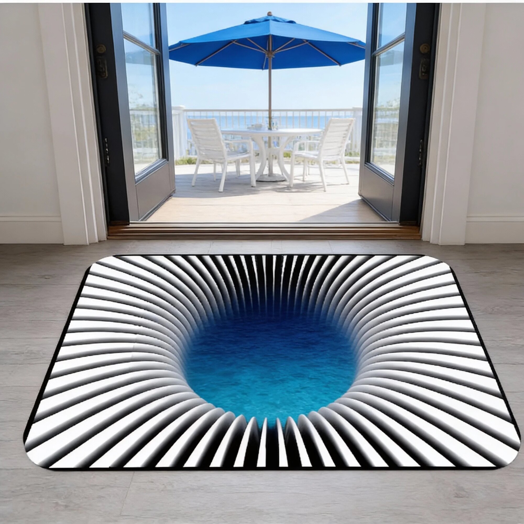 Водонепроницаемый полиэстеровый коврик 3D Illusion Black Hole Design 40x60cm16x24in, LF-260102082