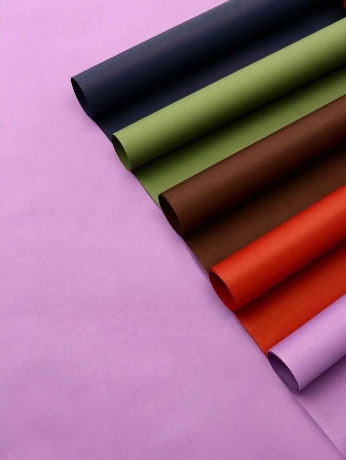 Бумага упаковочная крафт, двухсторонняя, "Микс №1", для упаковки подарков, 5 цветов, 50 68 см 5%