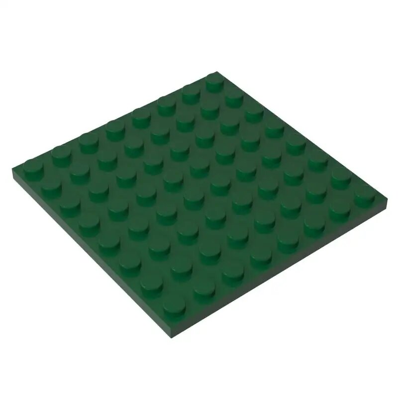 Gobricks Пластиковый кирпич 8x8, Темно-зеленый (047)