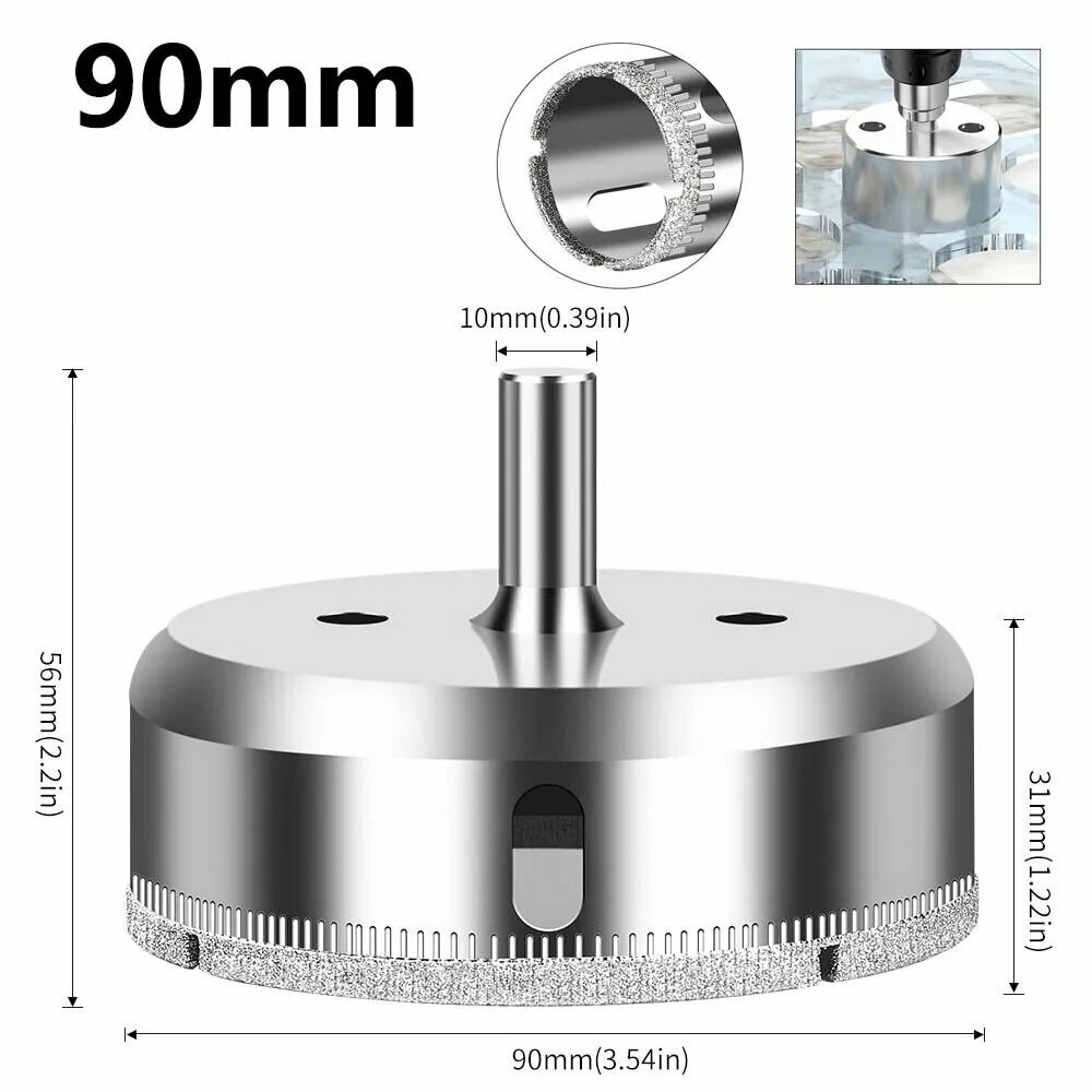 Коронка алмазная 90 мм по керамограниту и керамике