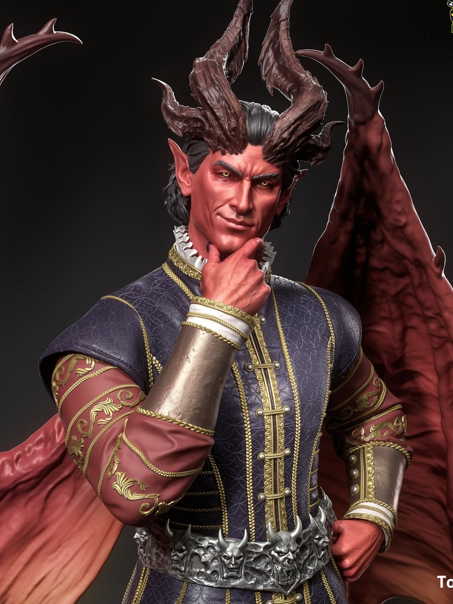 Baldur's Gate Raphael. Фигурка героя Рафаэль 18 см. Не окрашена и разобрана. Bulkamancer Sculpts
