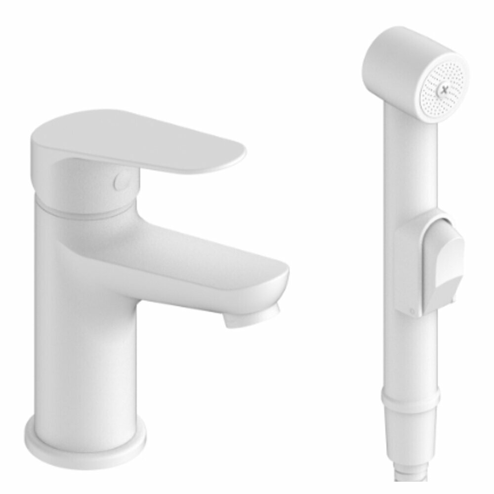 Смеситель для раковины с гигиеническим душем ESKO Kazan White KZ27HW, белый