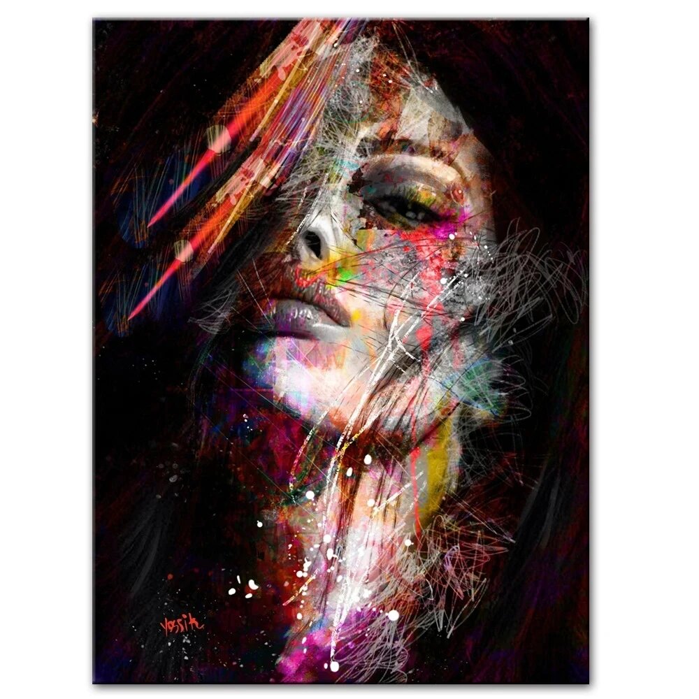 Абстрактная женщина граффити картина на холсте DJ40291-11, 20X30cm No Frame