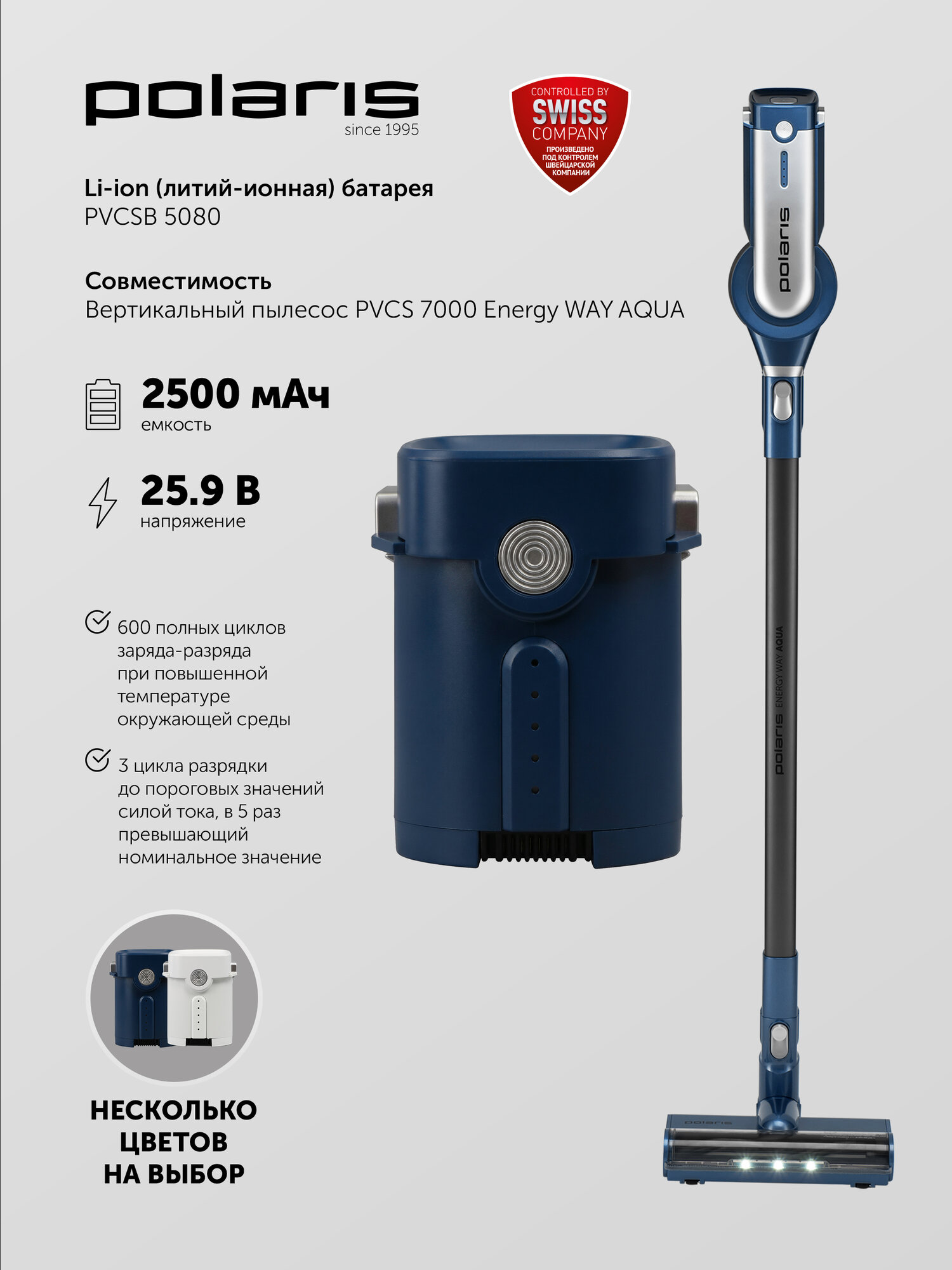 Батарея PVCSB 5080 для беспроводных пылесосов Polaris PVCS 7000 Energy WAY AQUA POLARIS