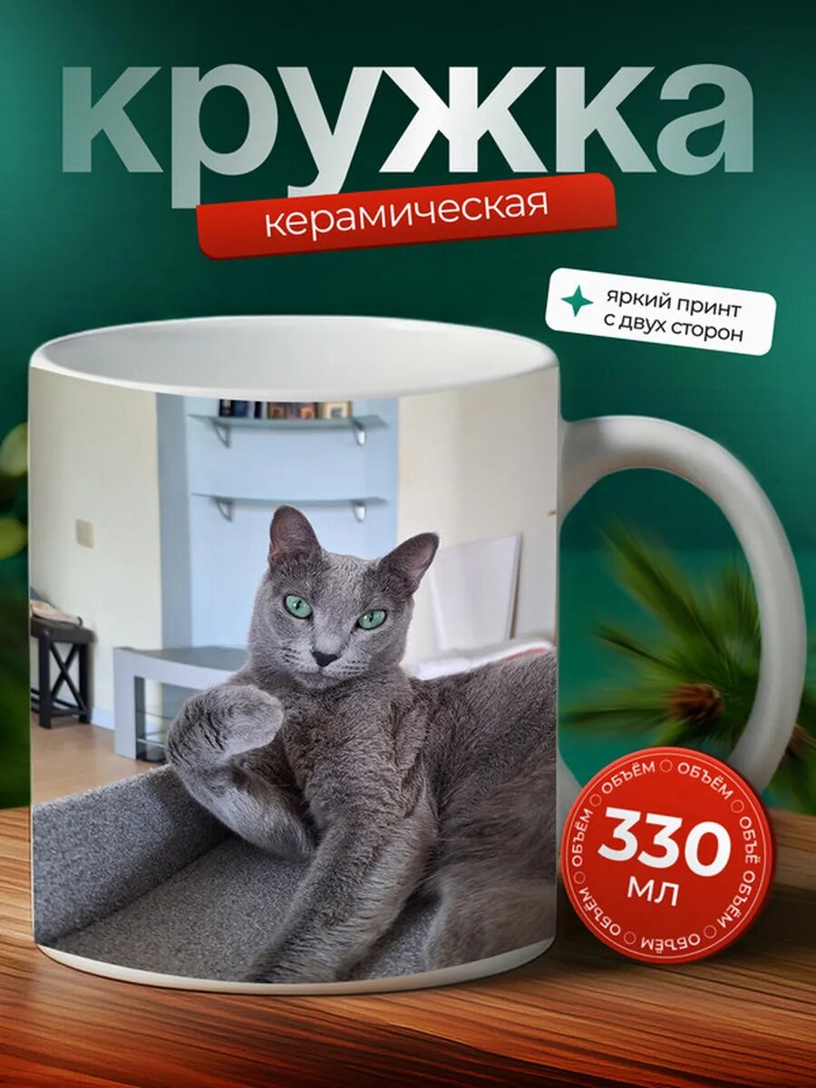 Кружка Российская голубая кошка 38,