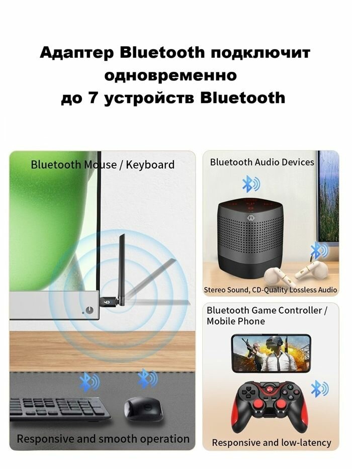 Адаптер Bluetooth 6.0 RL60 радиус 150 м — фото 1