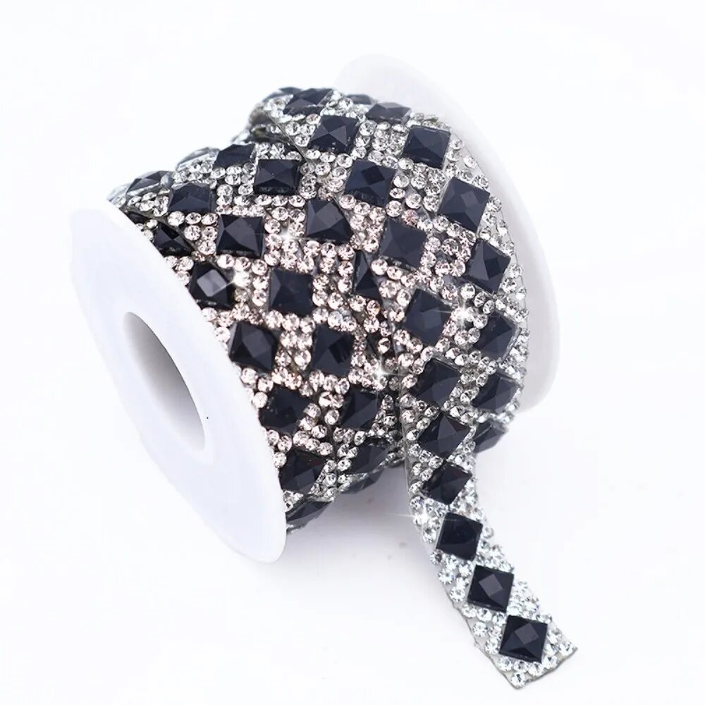 Самоотклеивающаяся лента страз 3 ярда Черный, Black