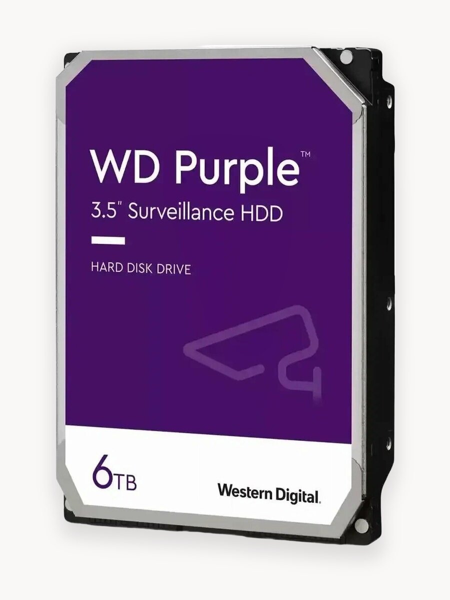 Жесткий диск HDD 6.0Tb Western Digital SATA-III, 256Mb, 5640rpm Purple (WD63PURZ)