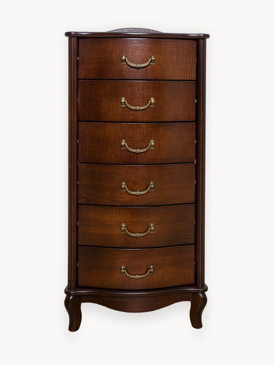 Комод ТимберМарт "Джульетта", 6 ящиков, МДФ, коричневый