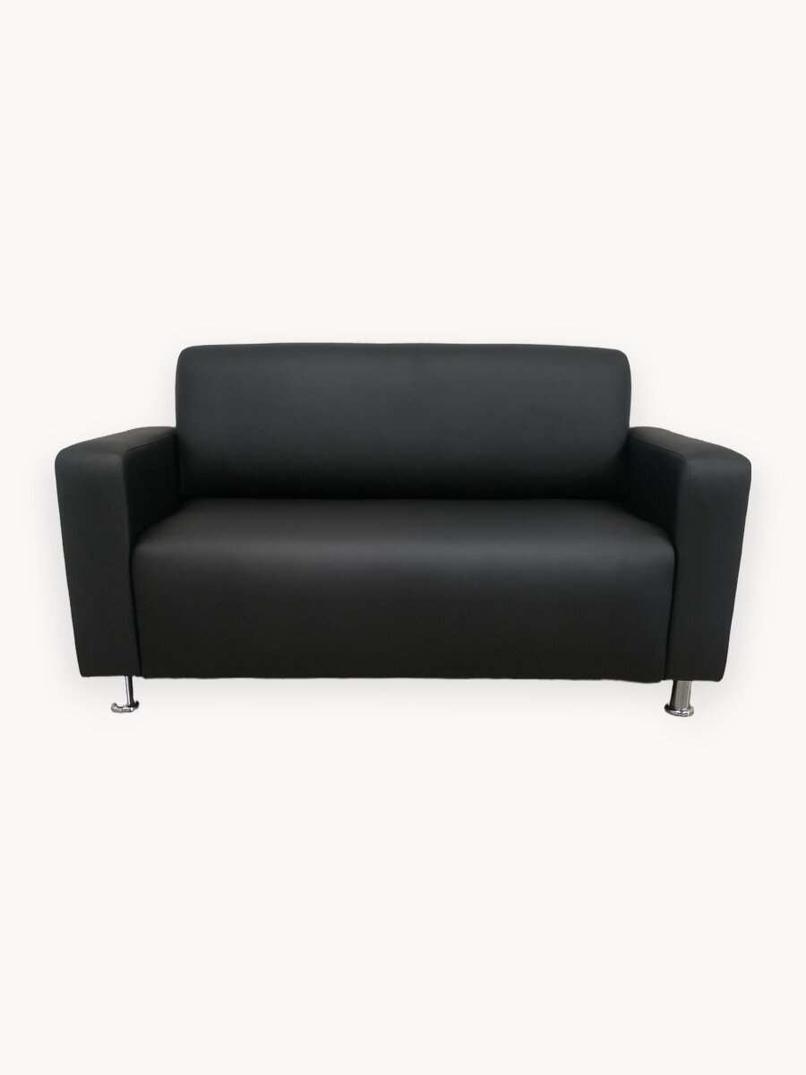 Диван офисный Платинум, механизм Нераскладной, 146х67х82 см, чёрный матовый