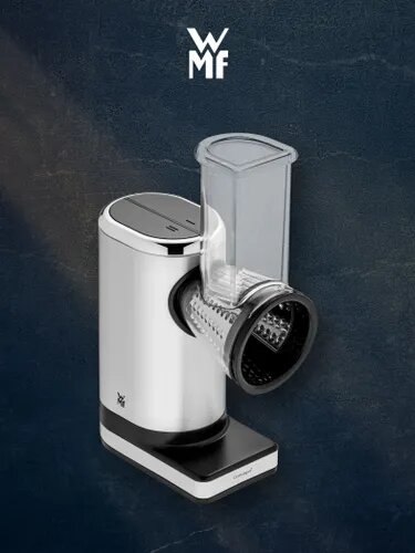 Овощерезка WMF KITCHENminis Salad-to-go, мощность 150 Вт, нержавеющая сталь Cromargan, 5 дисков для измельчения и нарезки