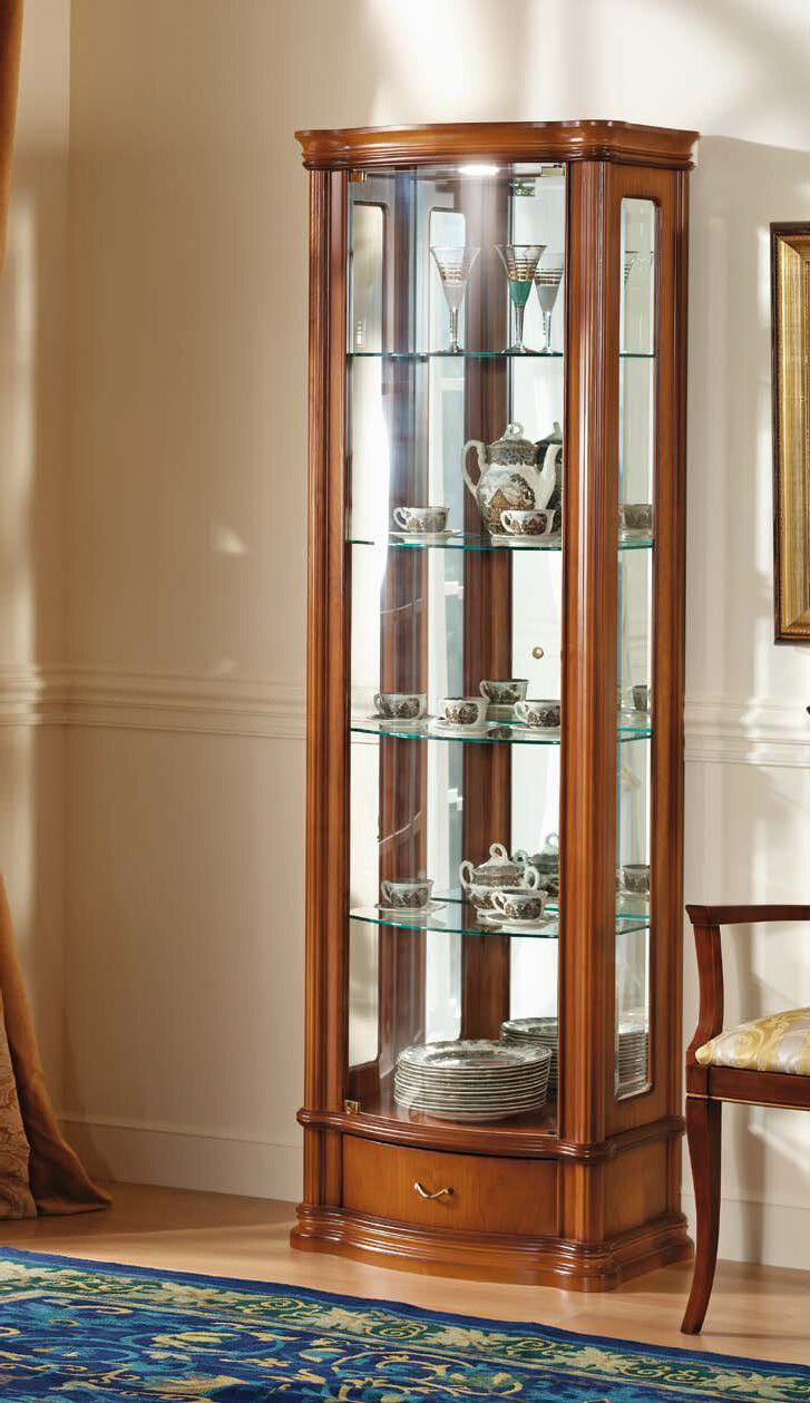 Шкаф-витрина Disemobel Classic 924 64х39х196 см, Левое открывание/Cerezo-5